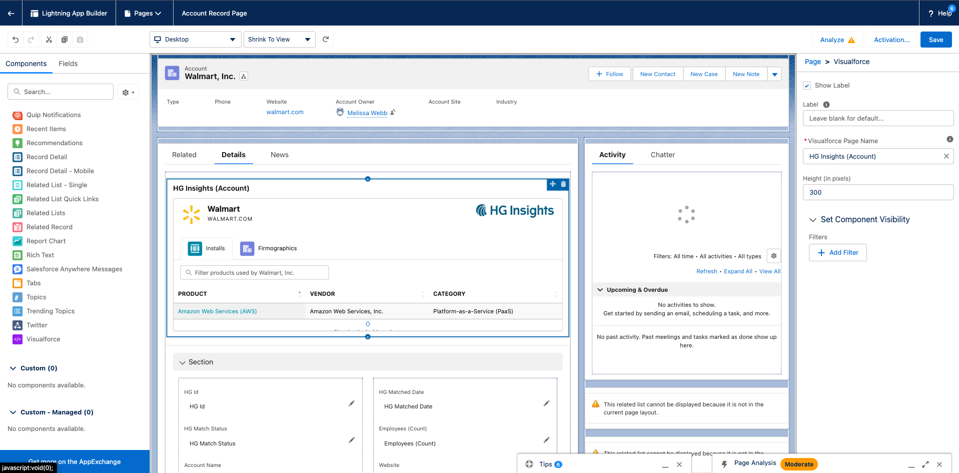 Adding The Visualforce Page To Your Page Layout Hg Insights 3507